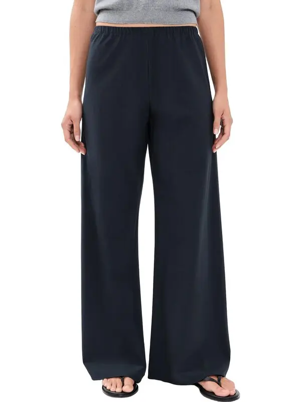LA LIGNE Cotton Poplin Colby Pants - Navy