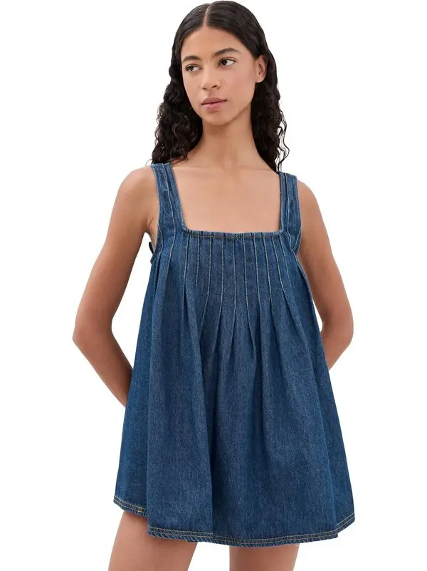 Free People Katie Denim Tunic - Deep Wash