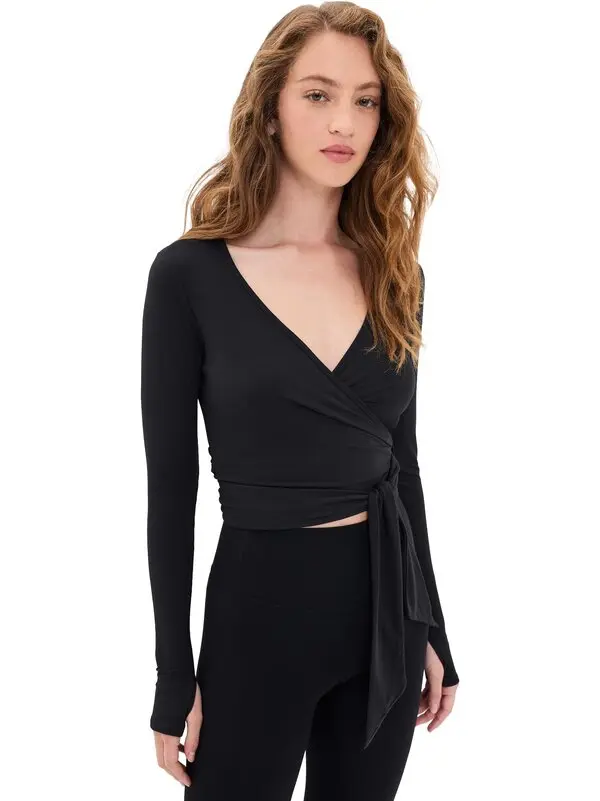 Splits59 Bella Airweight Lite Wrap Top - Black