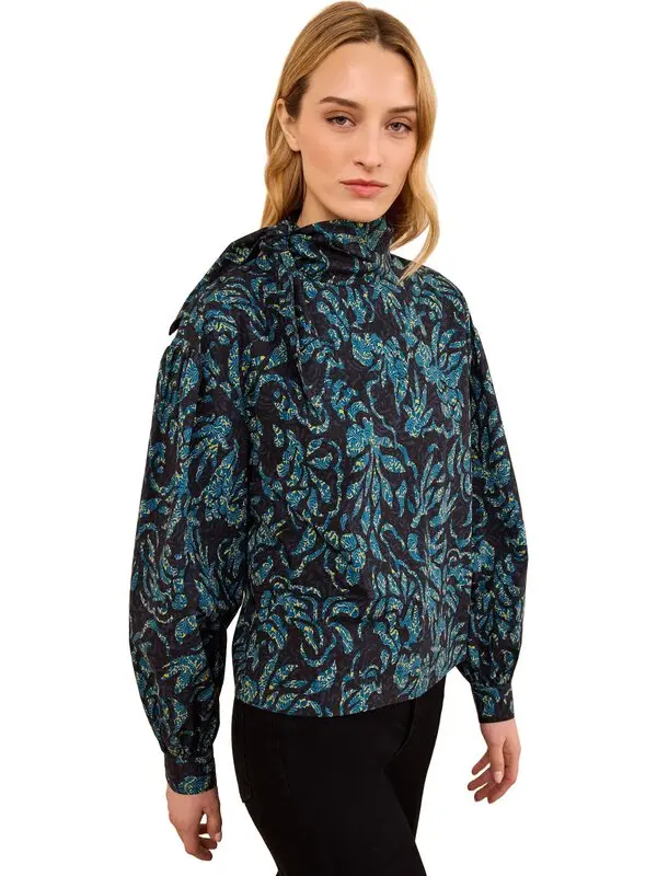 Ulla Johnson Pastel Long Sleeve Cotton Blouse - Midnight