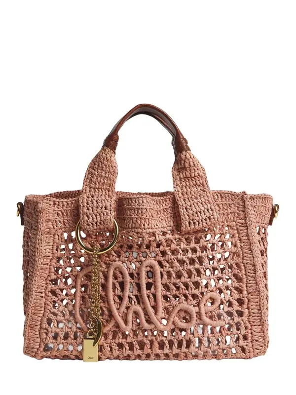 Chloé Small Raffia East-west Tote Bag - Beige