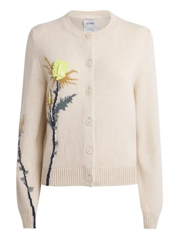 BARRIE Cashmere Thistle Cardigan - Beige
