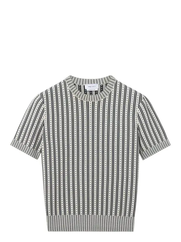 Alexander McQueen Striped Knit T-shirt - White