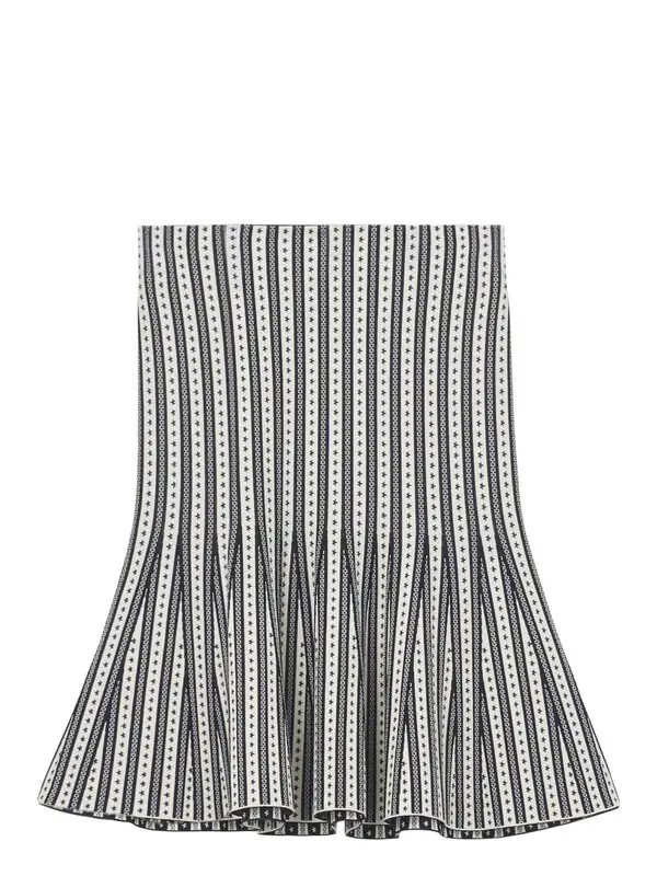 Alexander McQueen Knitted Stripe Mini Skirt - White