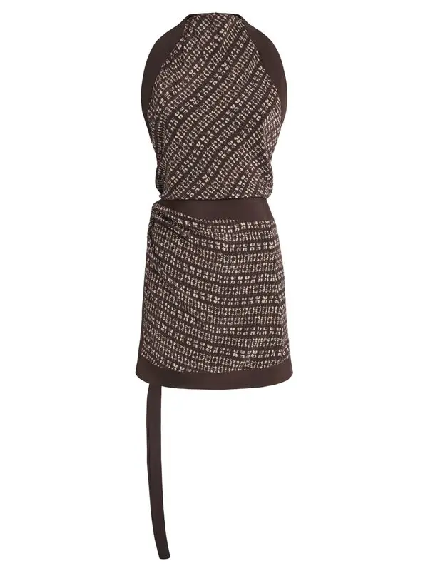 SIR. Astrid Satin Mini Dress - Brown