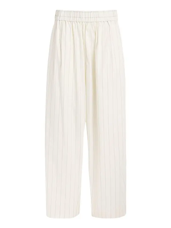 ST. AGNI Relaxed Fit Pinstripe Trousers - Ivory