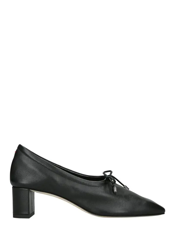 AeydĒ Narissa Leather Block Heel Pumps - Black