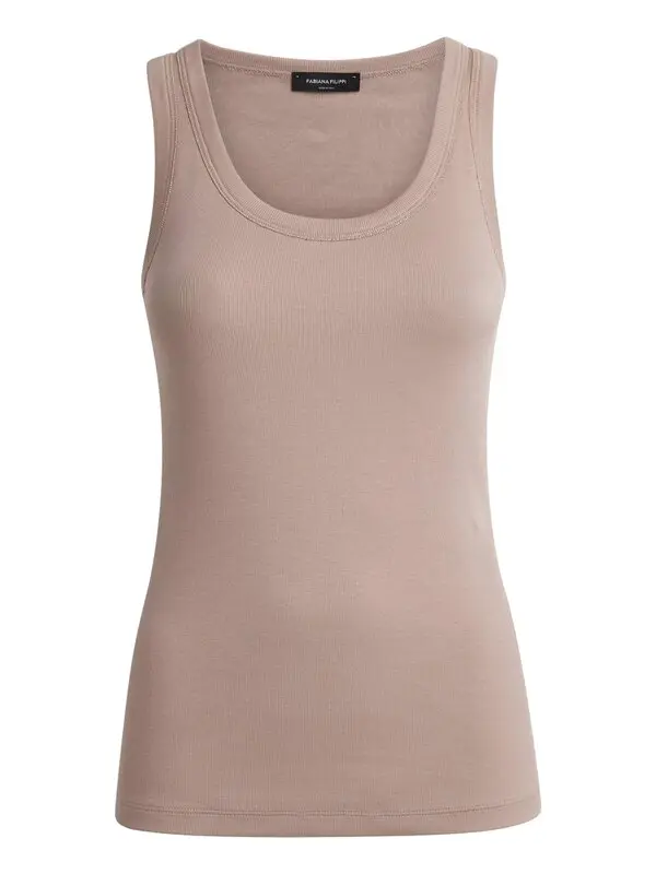 Fabiana Filippi Rib-knit Embellished Tank Top - Brown