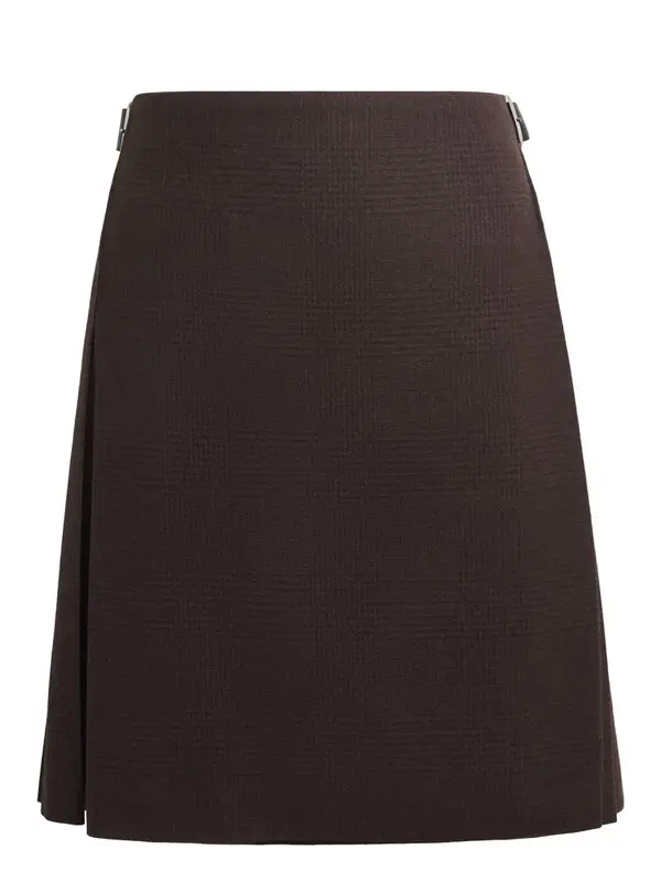 Johnstons Of Elgin X Le Kilt Wool-cashmere Pleated Midi Skirt - Brown