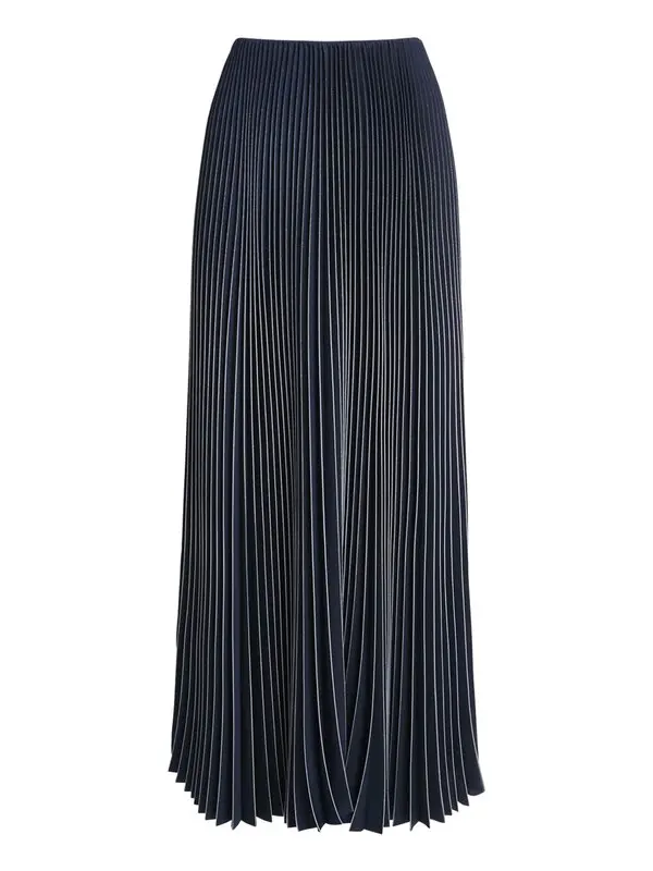Fabiana Filippi Pleated Crêpe De Chine Maxi Skirt - Blue