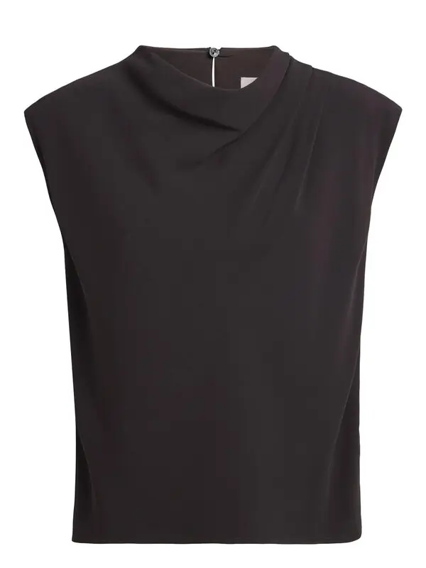 Agnona Sleeveless Draped Blouse - Brown