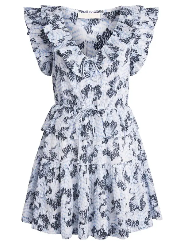 Ulla Johnson Cotton-blend Printed Mini Dress - Blue