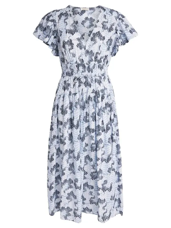 Ulla Johnson Lyria Midi Dress In Printed Cotton Blend - Blue