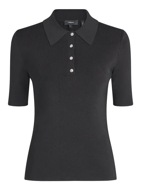 Theory Knit Polo Shirt - Black