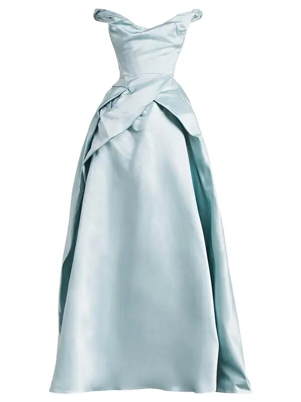 VIVIENNE WESTWOOD Silk Off-the-shoulder Gown - Blue