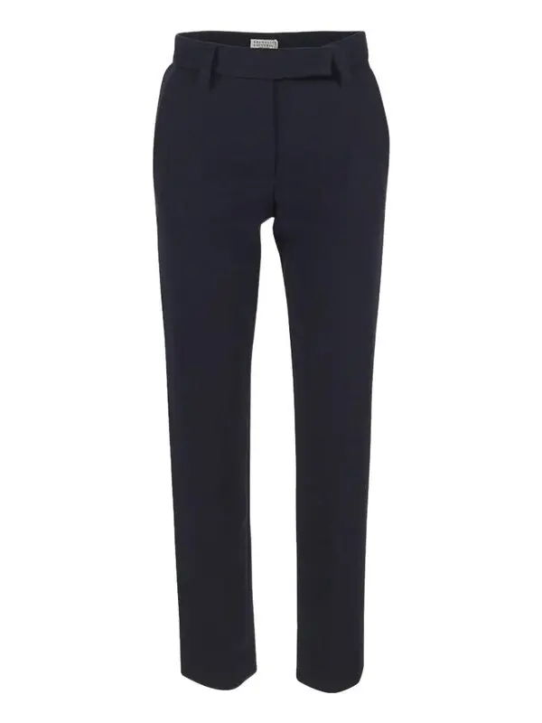 Brunello Cucinelli Cropped Stretch Tailored Trousers - Black