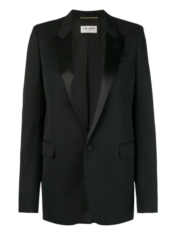 Saint Laurent Tuxedo Jacket With Peak Lapel - Black