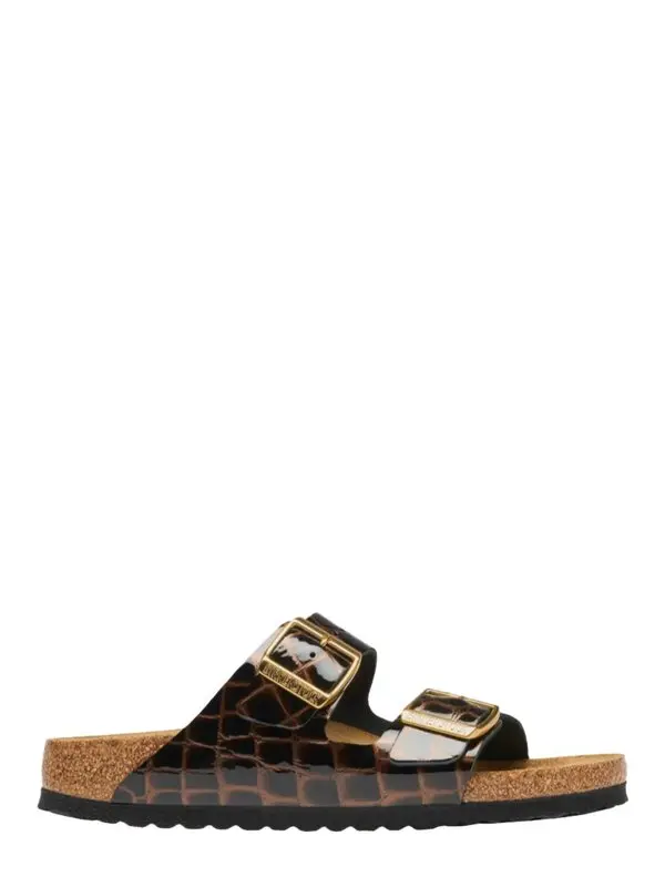 BIRKENSTOCK Arizona Croc-effect Buckle Sandals - Black Embossed