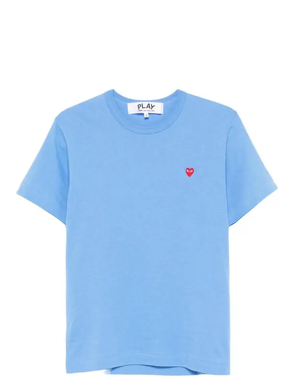 Play Comme Des Garcon Heart-patch Cotton T-shirt - Blue