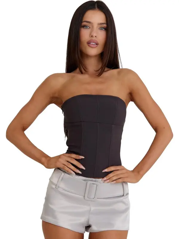 OUTCAST Chaya Corset Top - Brown