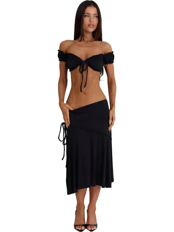 OUTCAST Arrielle Midi Skirt - Black