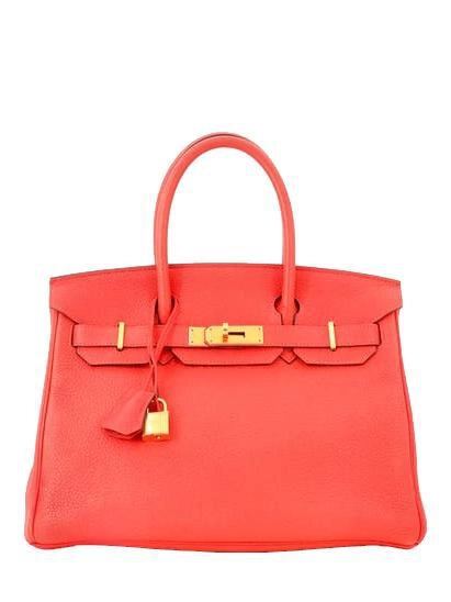 Hermès Birkin Handbag Clemence With Gold Hardware 30 - Red