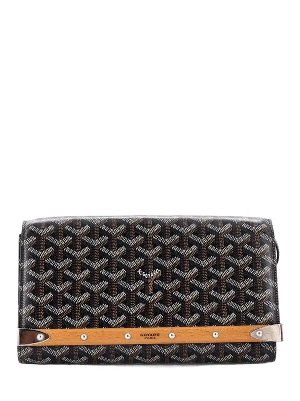 Goyard Monte Carlo Clutch With Strap Coated Canvas Pm - Black