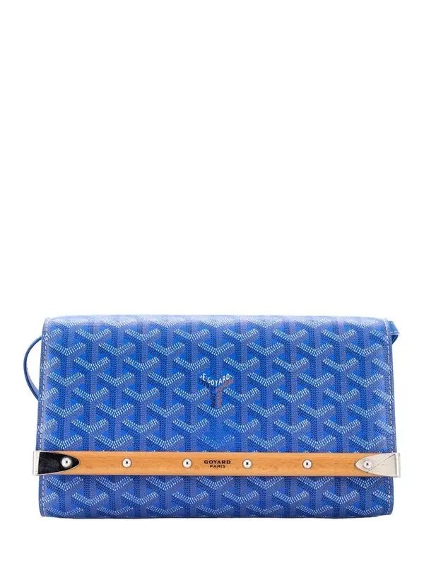 Goyard Monte Carlo Clutch With Strap Coated Canvas Pm - Blue