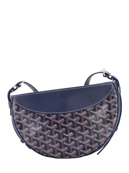Goyard Hirondelle Shoulder Bag Coated Canvas And Leather - Blue