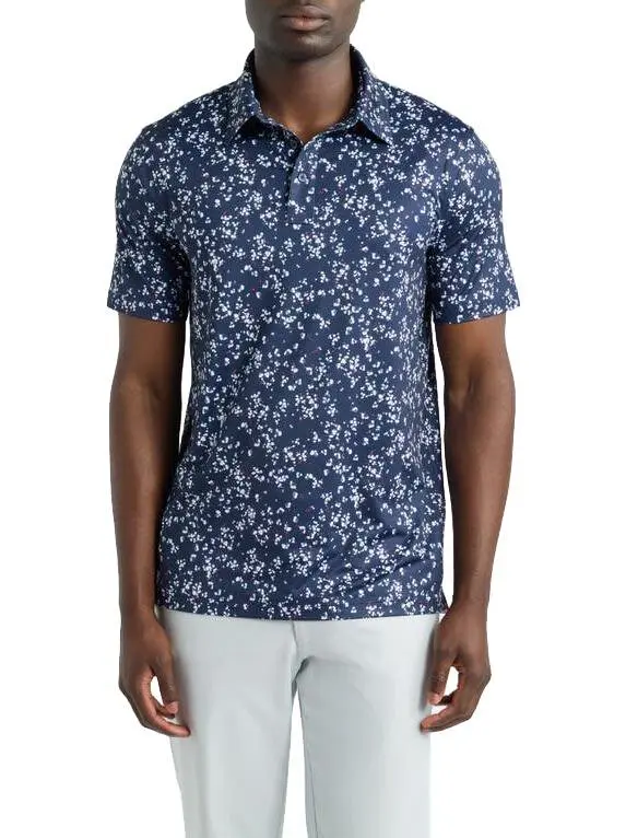 G/fore Wildflower Tech Jersey Polo Shirt - Twilight/snow