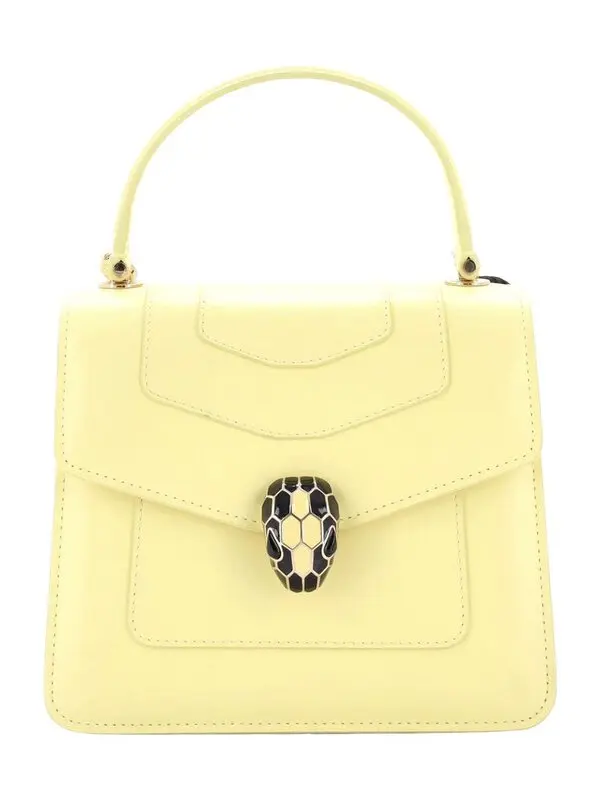 BVLGARI Serpenti Forever Top Handle Bag Leather Small - Yellow