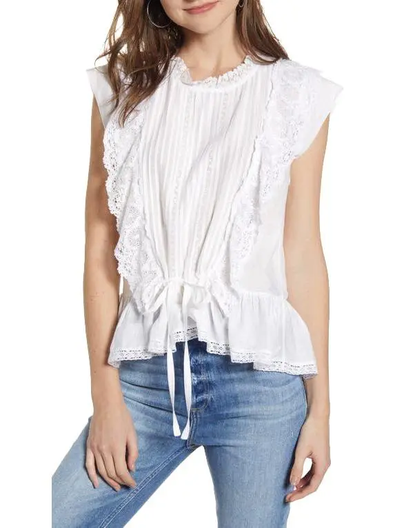 Zadig&Voltaire Toundra Lace Peplum Top - Blanc