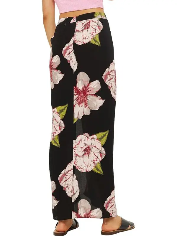 Topshop Bold Bloom Maxi Skirt - Black Multi