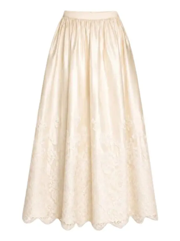 SCARLETT GASQUE Fiorella Lace Maxi Skirt - White