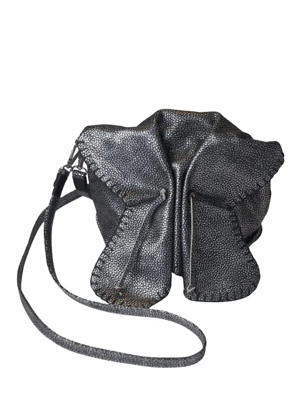 Carlos Falchi Butterfly Leather Bag - Silver