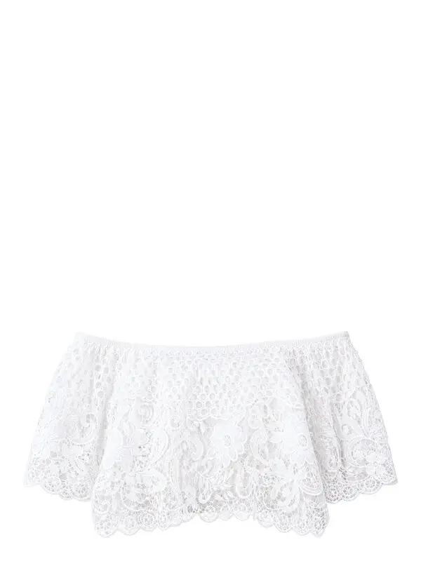 MUCHE & MUCHETTE Crochet Lace Crop Top - White