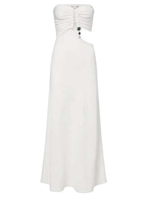 Christopher Esber Embellished Cutout Jersey Maxi Dress - White
