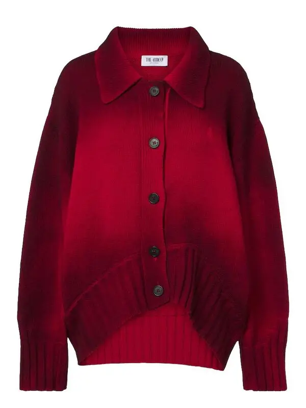 Attico Oversized Wool And Cashmere Cardigan - Red