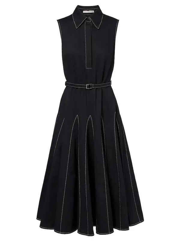 EMILIA WICKSTEAD Monique Midi Dress - Black