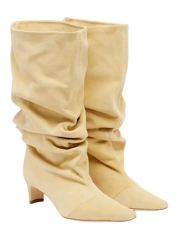 Staud Wally Suede Mid-calf Boots - Yellow