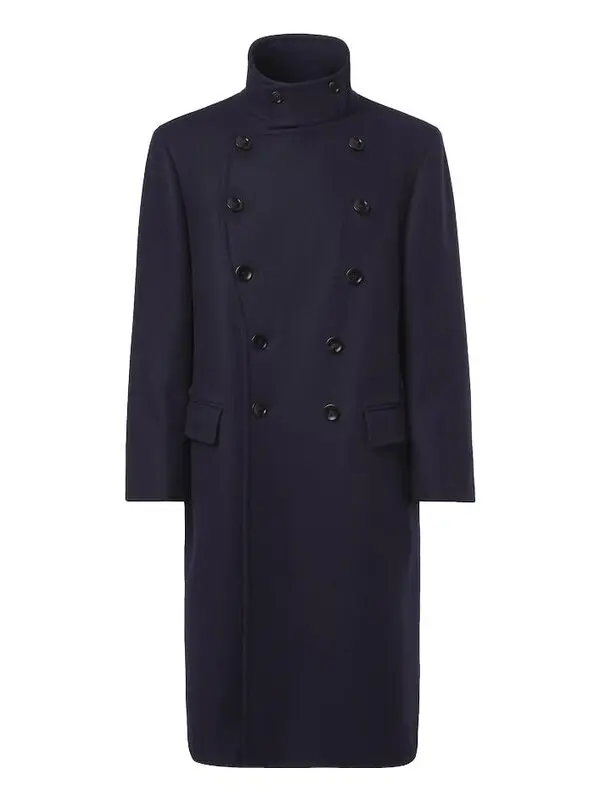 TOM FORD Double-breasted Wool Coat - Blue