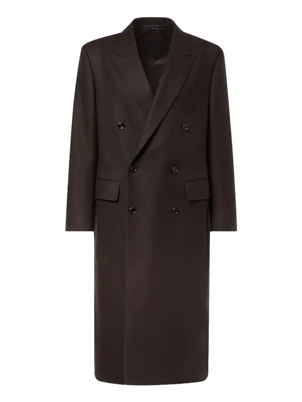 TOM FORD Double-breasted Wool Coat - Brown
