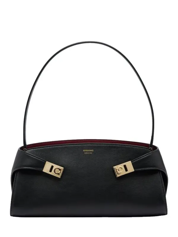 FERRAGAMO Leather Shoulder Bag - Black