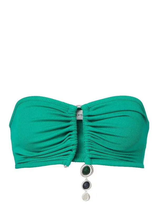 Christopher Esber Embellished Bandeau Top - Green