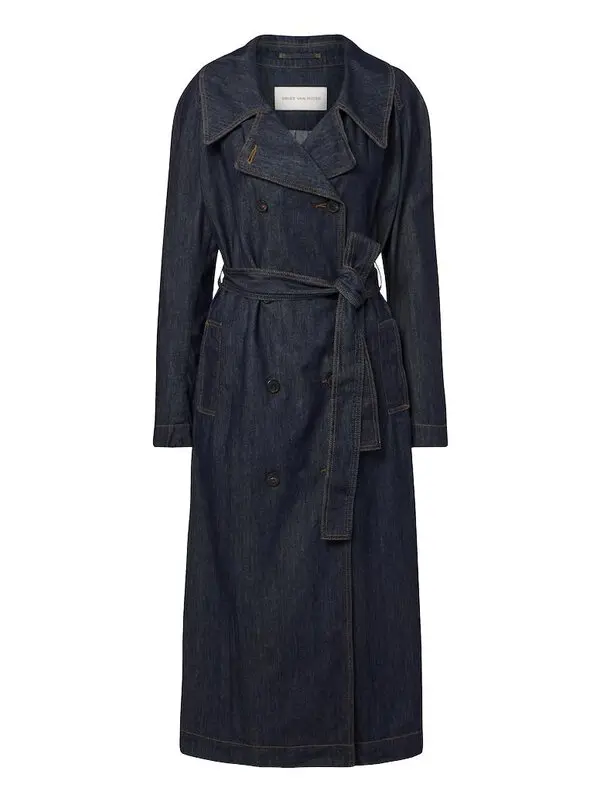 Dries Van Noten Denim Trench Coat - Blue