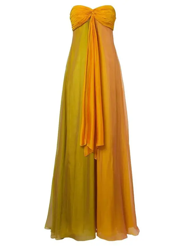 Retrofete Lunaria Chiffon Maxi Dress - Orange
