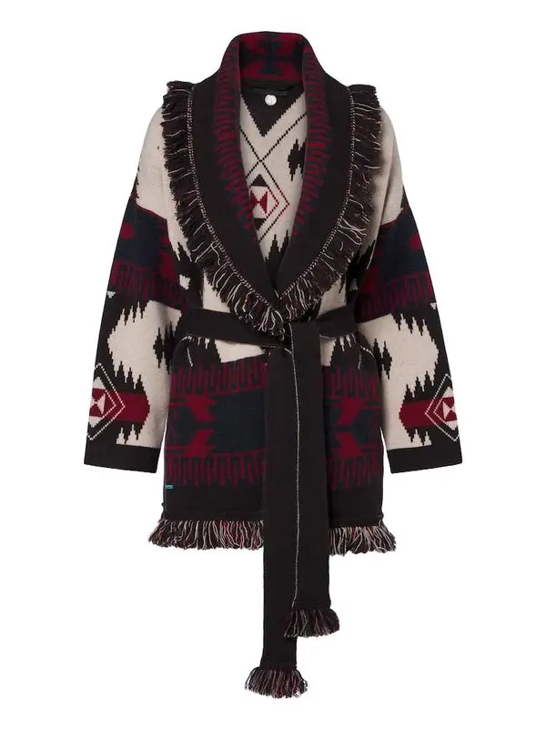 Alanui Icon Jacquard Cashmere Cardigan - Brown