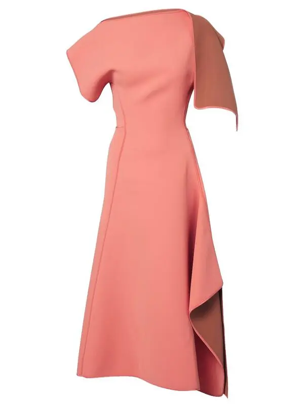 Maticevski Diadem Draped Asymmetric Midi Dress - Pink