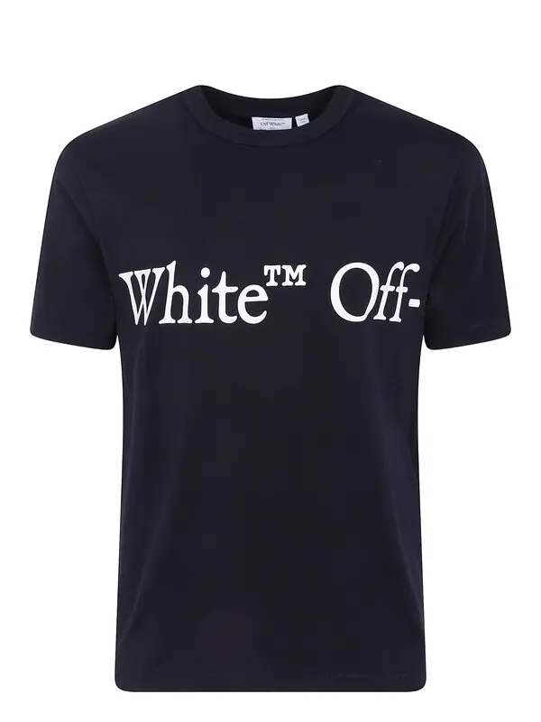 Off-White Cotton T-shirt With Graphic Print - Black