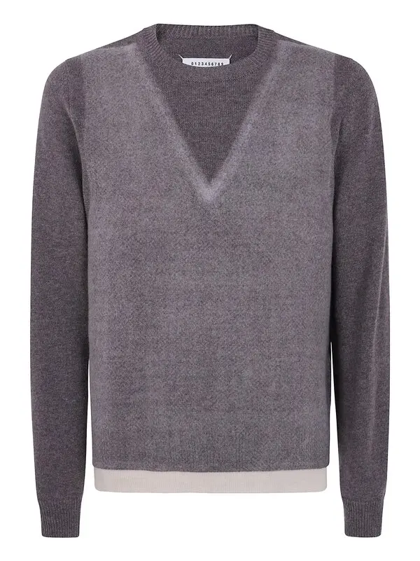 MAISON MARGIELA Fused Knit Sweater - Gray